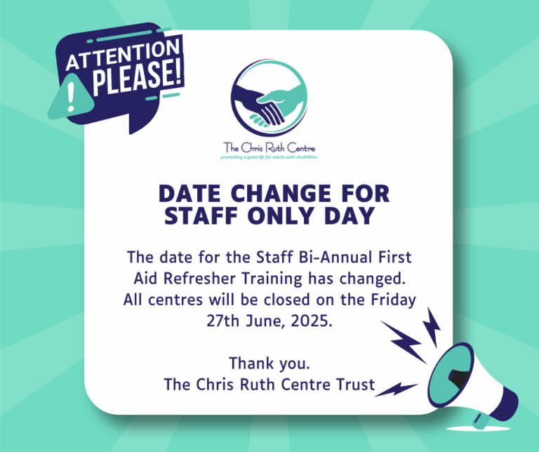 Staff Training Day- Date change - The Chris Ruth Centre